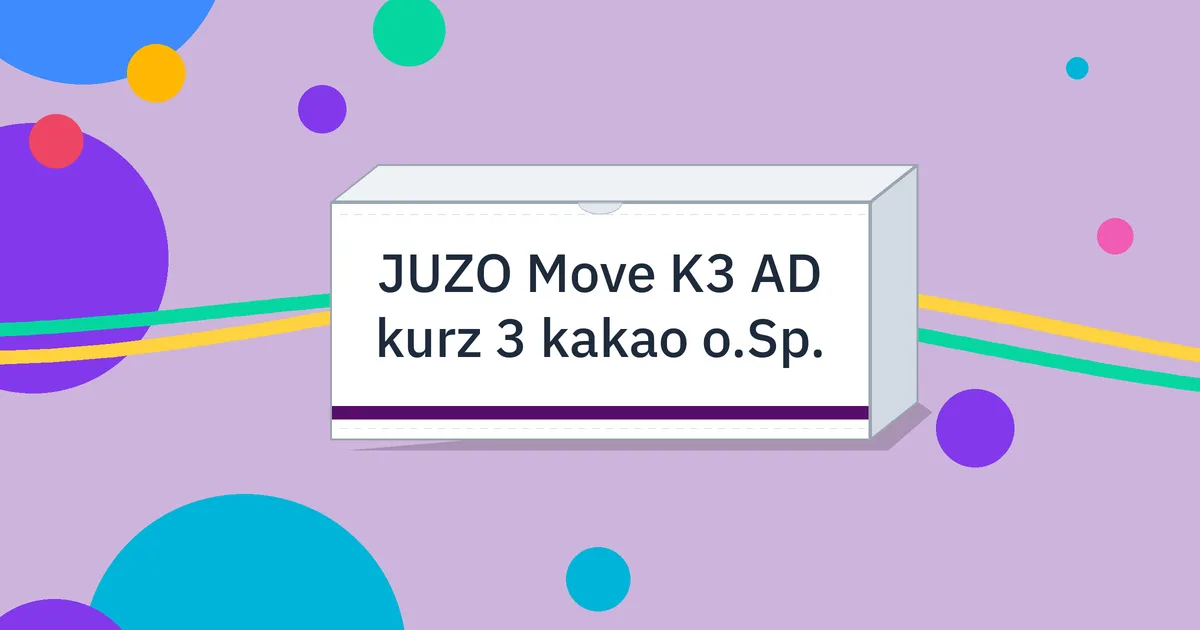Symbolbild: Packung mit der Aufschrift JUZO Move K3 AD kurz 3 kakao o.Sp. (PZN 18572613) – Verfügbarkeit und Bezug in Apotheken in Frankfurt am Main