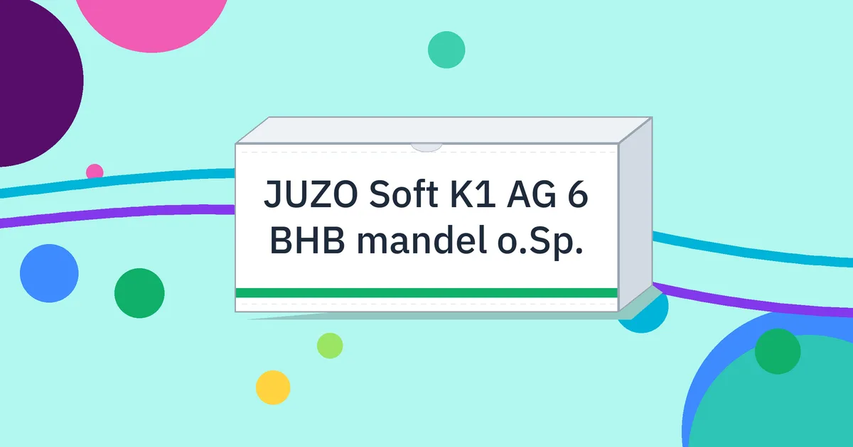 Symbolbild: Packung mit der Aufschrift JUZO Soft K1 AG 6 BHB mandel o.Sp. (PZN 14821746) – Verfügbarkeit und Bezug in Apotheken in Frankfurt am Main