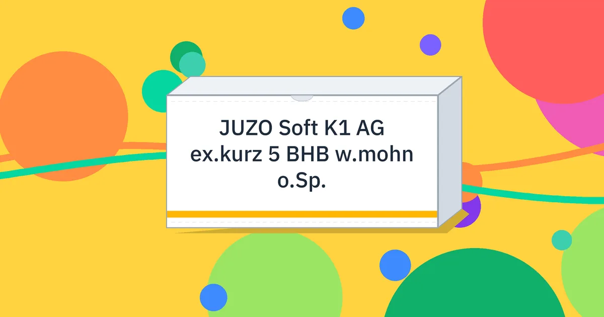 Symbolbild: Packung mit der Aufschrift JUZO Soft K1 AG ex.kurz 5 BHB w.mohn o.Sp. (PZN 14840353) – Verfügbarkeit und Bezug in Apotheken in Frankfurt am Main