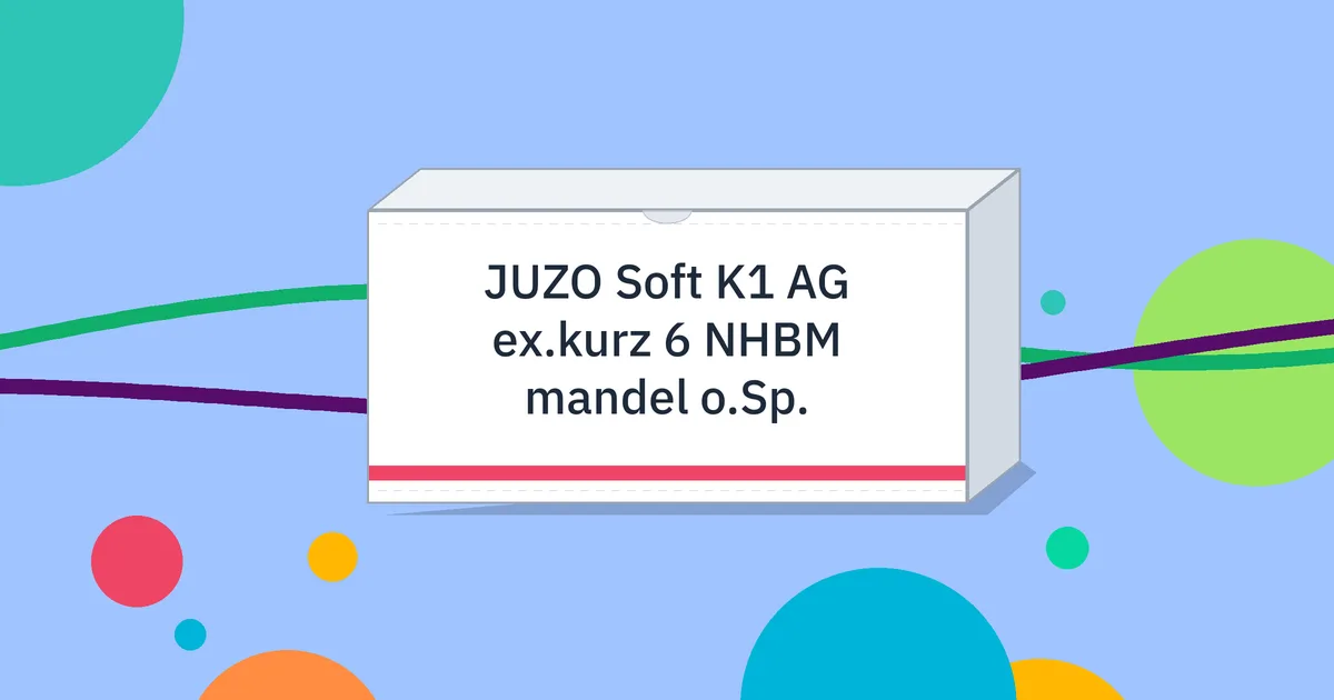 Symbolbild: Packung mit der Aufschrift JUZO Soft K1 AG ex.kurz 6 NHBM mandel o.Sp. (PZN 15001057) – Verfügbarkeit und Bezug in Apotheken in Frankfurt am Main