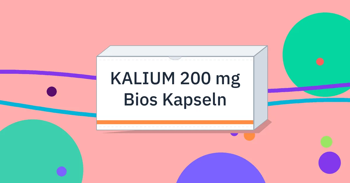 Symbolbild: Packung mit der Aufschrift KALIUM 200 mg Bios Kapseln (PZN 02352252) – Verfügbarkeit und Bezug in Apotheken in Frankfurt am Main
