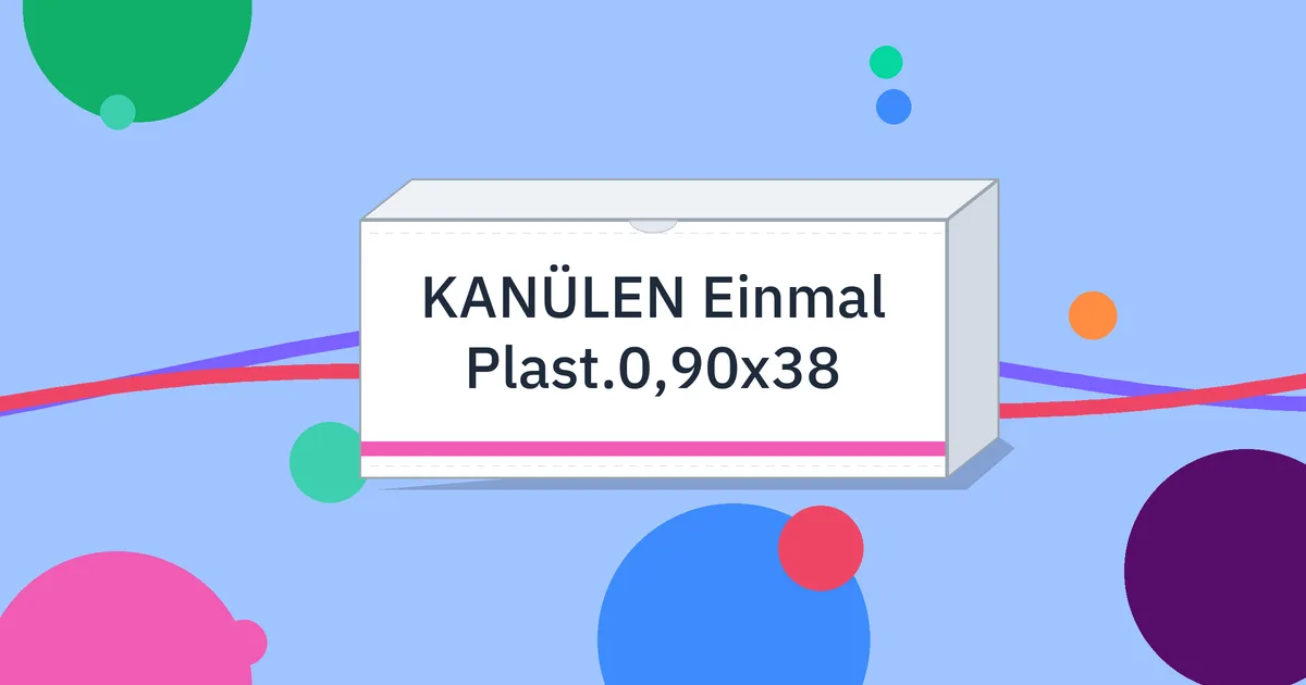 Symbolbild: Packung mit der Aufschrift KANÜLEN Einmal Plast.0,90x38 (PZN 01964131) – Verfügbarkeit und Bezug in Apotheken in Frankfurt am Main