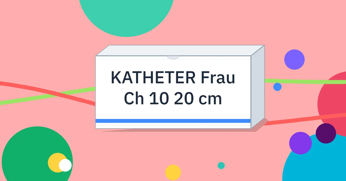 Symbolbild: Packung mit der Aufschrift KATHETER Frau Ch 10 20 cm (PZN 07489949) – Verfügbarkeit und Bezug in Apotheken in Frankfurt am Main