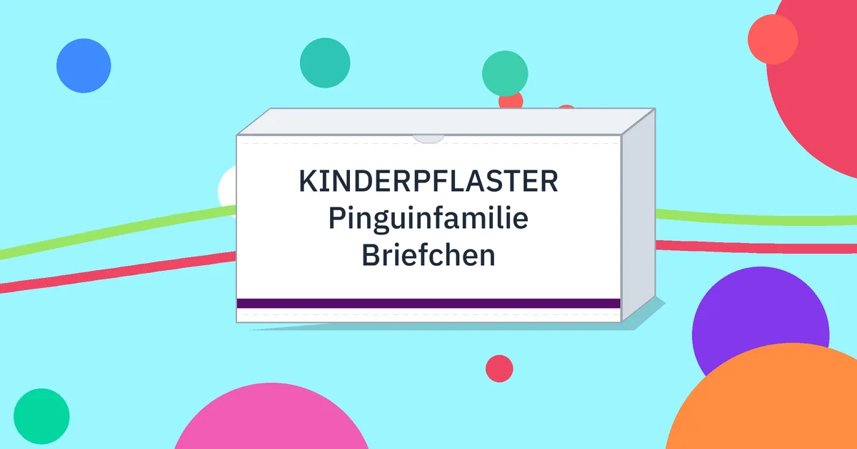 Symbolbild: Packung mit der Aufschrift KINDERPFLASTER Pinguinfamilie Briefchen (PZN 19405461) – Verfügbarkeit und Bezug in Apotheken in Frankfurt am Main