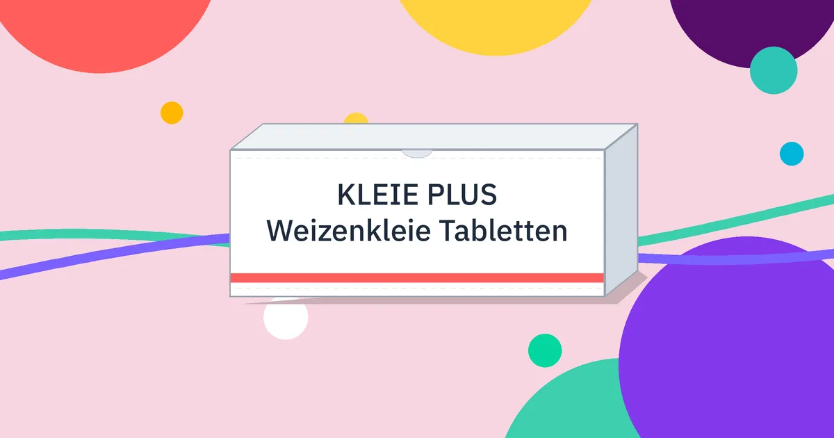 Symbolbild: Packung mit der Aufschrift KLEIE PLUS Weizenkleie Tabletten (PZN 02519663) – Verfügbarkeit und Bezug in Apotheken in Frankfurt am Main