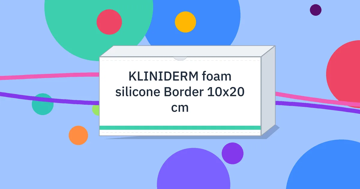 Symbolbild: Packung mit der Aufschrift KLINIDERM foam silicone Border 10x20 cm (PZN 16245123) – Verfügbarkeit und Bezug in Apotheken in Frankfurt am Main