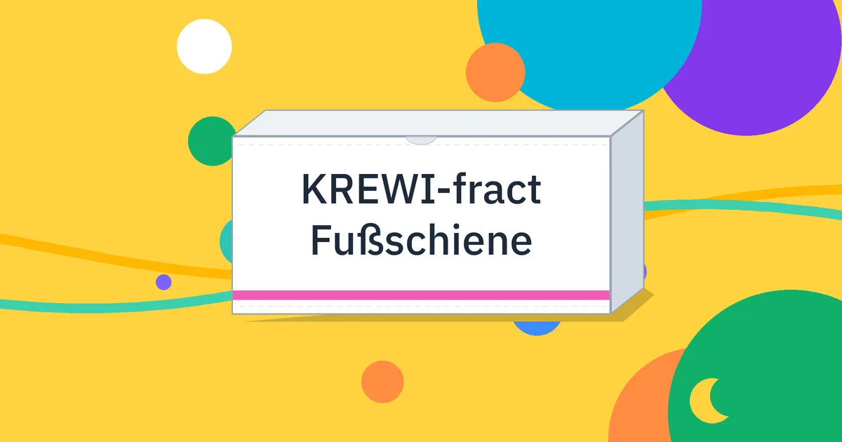 Symbolbild: Packung mit der Aufschrift KREWI-fract Fußschiene (PZN 17300373) – Verfügbarkeit und Bezug in Apotheken in Frankfurt am Main