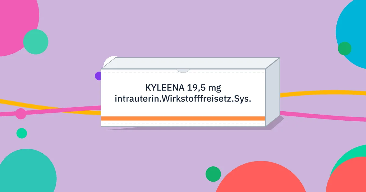 Symbolbild: Packung mit der Aufschrift KYLEENA 19,5 mg intrauterin.Wirkstofffreisetz.Sys. (PZN 15371481) – Verfügbarkeit und Bezug in Apotheken in Frankfurt am Main