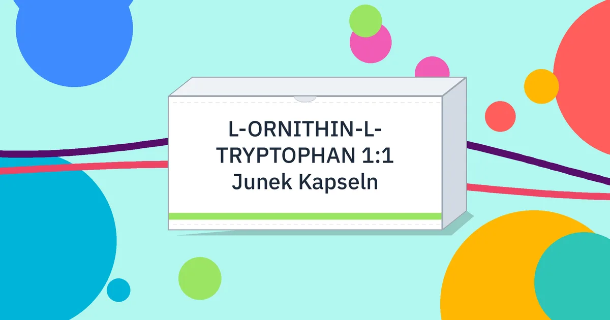 Symbolbild: Packung mit der Aufschrift L-ORNITHIN-L-TRYPTOPHAN 1:1 Junek Kapseln (PZN 00983617) – Verfügbarkeit und Bezug in Apotheken in Frankfurt am Main