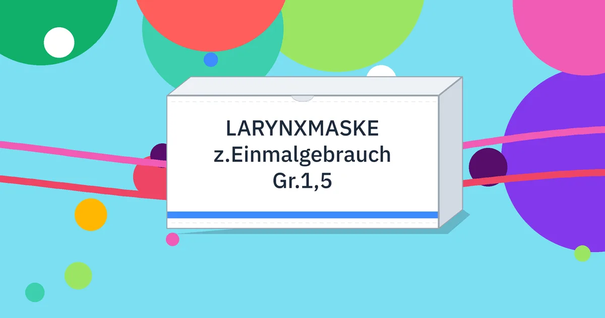 Symbolbild: Packung mit der Aufschrift LARYNXMASKE z.Einmalgebrauch Gr.1,5 (PZN 15740346) – Verfügbarkeit und Bezug in Apotheken in Frankfurt am Main