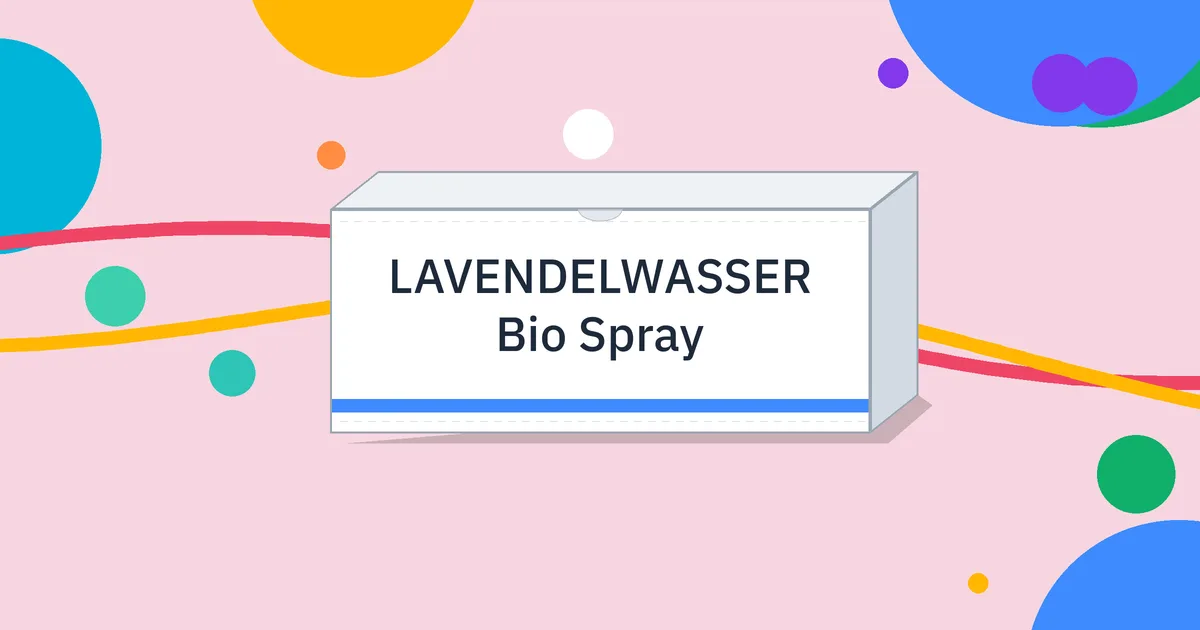 Symbolbild: Packung mit der Aufschrift LAVENDELWASSER Bio Spray (PZN 18191934) – Verfügbarkeit und Bezug in Apotheken in Frankfurt am Main