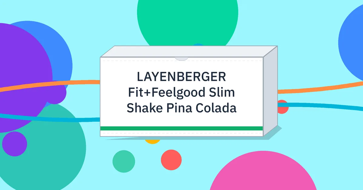 Symbolbild: Packung mit der Aufschrift LAYENBERGER Fit+Feelgood Slim Shake Pina Colada (PZN 18117843) – Verfügbarkeit und Bezug in Apotheken in Frankfurt am Main