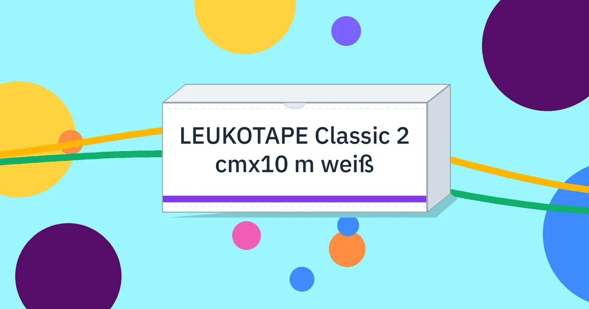 Symbolbild: Packung mit der Aufschrift LEUKOTAPE Classic 2 cmx10 m weiß (PZN 05384005) – Verfügbarkeit und Bezug in Apotheken in Frankfurt am Main