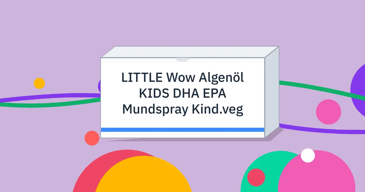 Symbolbild: Packung mit der Aufschrift LITTLE Wow Algenöl KIDS DHA EPA Mundspray Kind.veg (PZN 20509332) – Verfügbarkeit und Bezug in Apotheken in Frankfurt am Main