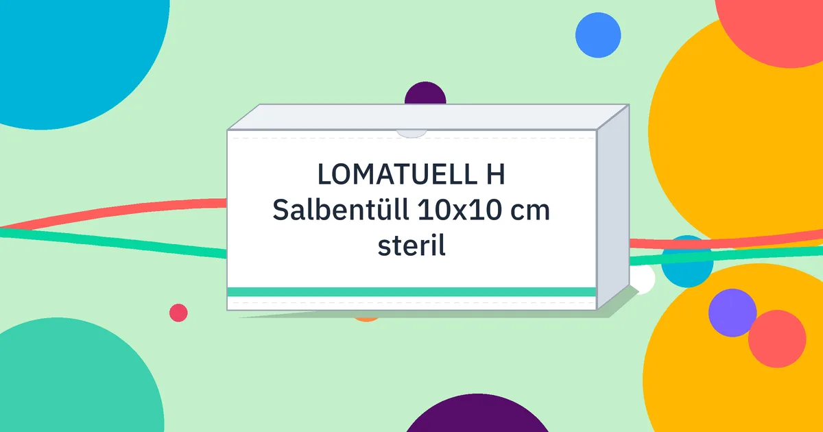 Symbolbild: Packung mit der Aufschrift LOMATUELL H Salbentüll 10x10 cm steril (PZN 17430868) – Verfügbarkeit und Bezug in Apotheken in Frankfurt am Main