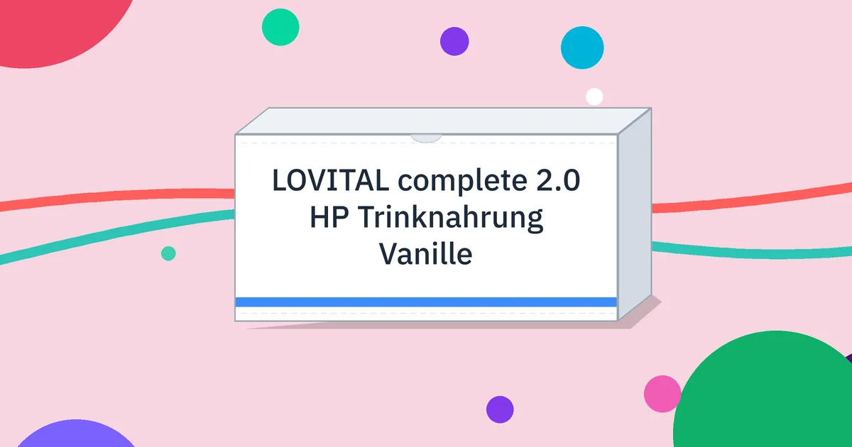 Symbolbild: Packung mit der Aufschrift LOVITAL complete 2.0 HP Trinknahrung Vanille (PZN 17308475) – Verfügbarkeit und Bezug in Apotheken in Frankfurt am Main