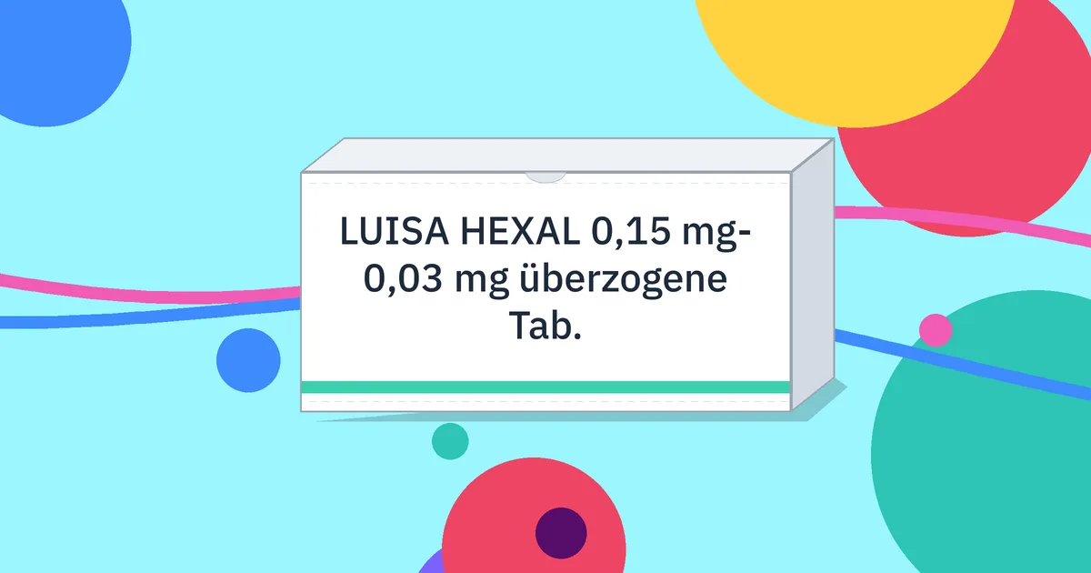 Symbolbild: Packung mit der Aufschrift LUISA HEXAL 0,15 mg-0,03 mg überzogene Tab. (PZN 07402061) – Verfügbarkeit und Bezug in Apotheken in Frankfurt am Main