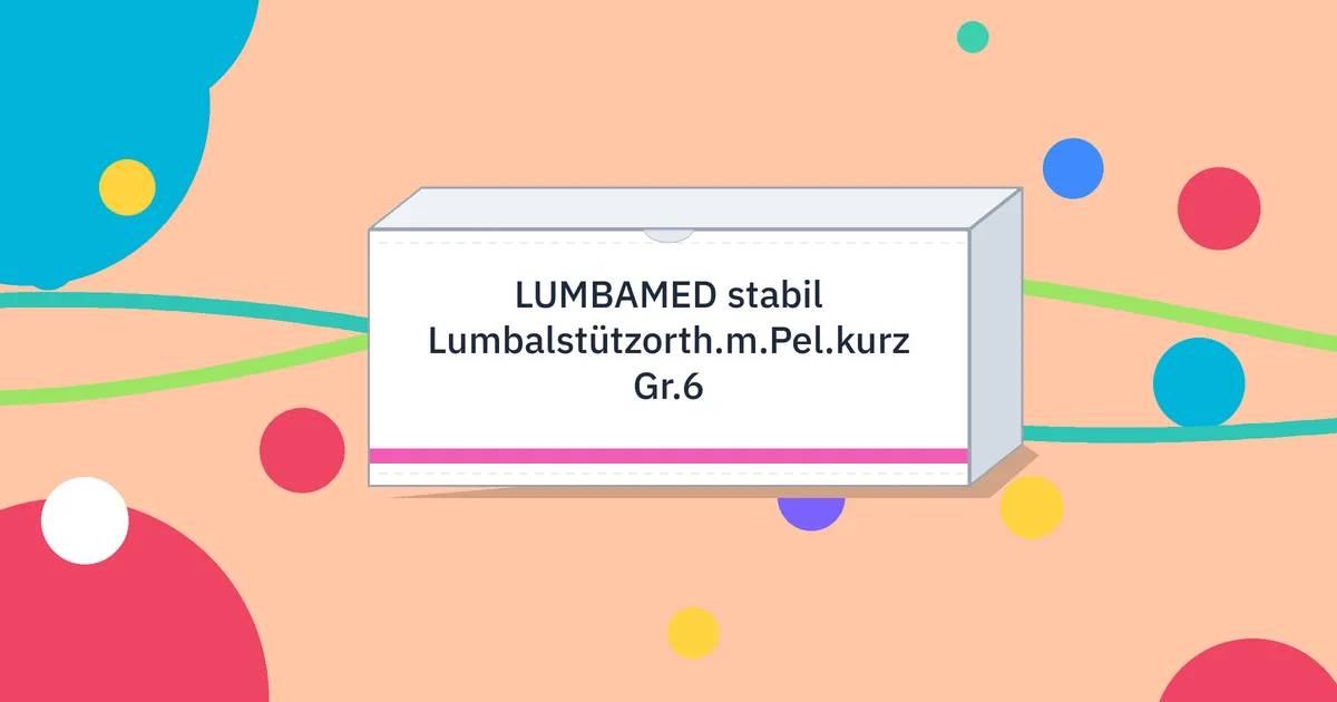 Symbolbild: Packung mit der Aufschrift LUMBAMED stabil Lumbalstützorth.m.Pel.kurz Gr.6 (PZN 15313868) – Verfügbarkeit und Bezug in Apotheken in Frankfurt am Main