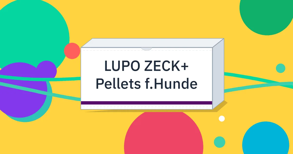 Symbolbild: Packung mit der Aufschrift LUPO ZECK+ Pellets f.Hunde (PZN 19252141) – Verfügbarkeit und Bezug in Apotheken in Frankfurt am Main