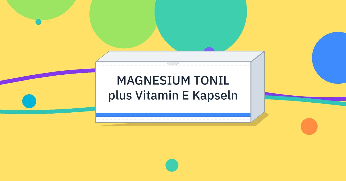 Symbolbild: Packung mit der Aufschrift MAGNESIUM TONIL plus Vitamin E Kapseln (PZN 00953846) – Verfügbarkeit und Bezug in Apotheken in Frankfurt am Main