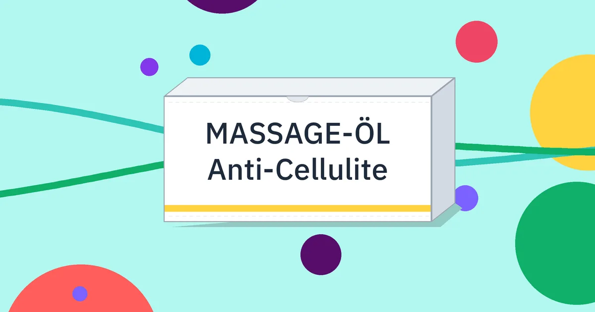 Symbolbild: Packung mit der Aufschrift MASSAGE-ÖL Anti-Cellulite (PZN 09516768) – Verfügbarkeit und Bezug in Apotheken in Frankfurt am Main