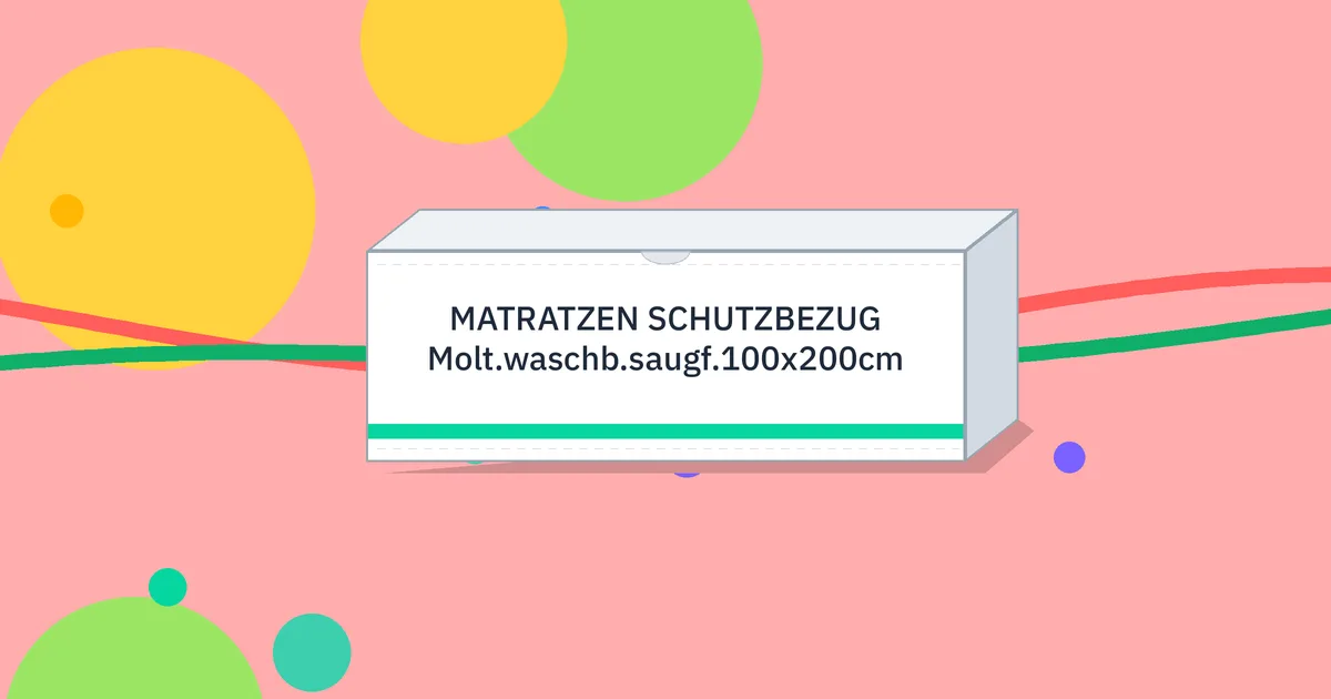 Symbolbild: Packung mit der Aufschrift MATRATZEN SCHUTZBEZUG Molt.waschb.saugf.100x200cm (PZN 18804489) – Verfügbarkeit und Bezug in Apotheken in Frankfurt am Main