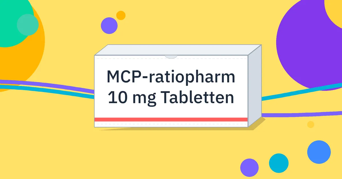 Symbolbild: Packung mit der Aufschrift MCP-ratiopharm 10 mg Tabletten (PZN 03967079) – Verfügbarkeit und Bezug in Apotheken in Frankfurt am Main