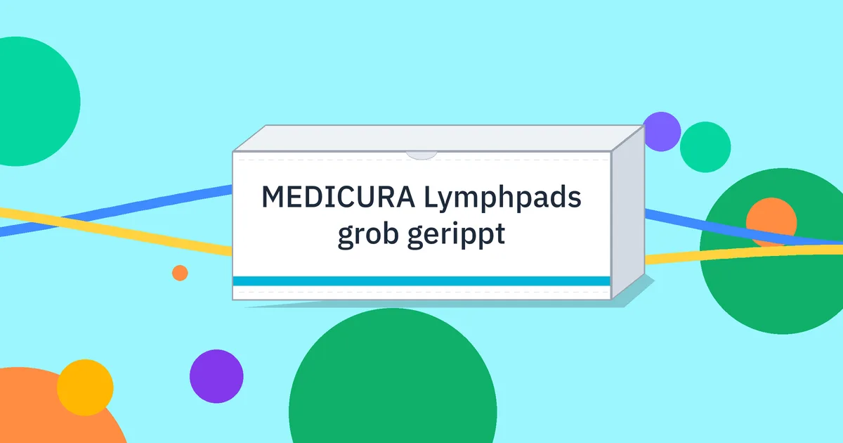 Symbolbild: Packung mit der Aufschrift MEDICURA Lymphpads grob gerippt (PZN 08620860) – Verfügbarkeit und Bezug in Apotheken in Frankfurt am Main