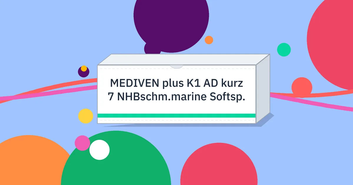 Symbolbild: Packung mit der Aufschrift MEDIVEN plus K1 AD kurz 7 NHBschm.marine Softsp. (PZN 15900028) – Verfügbarkeit und Bezug in Apotheken in Frankfurt am Main
