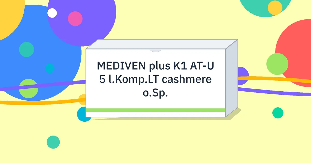 Symbolbild: Packung mit der Aufschrift MEDIVEN plus K1 AT-U 5 l.Komp.LT cashmere o.Sp. (PZN 15032968) – Verfügbarkeit und Bezug in Apotheken in Frankfurt am Main
