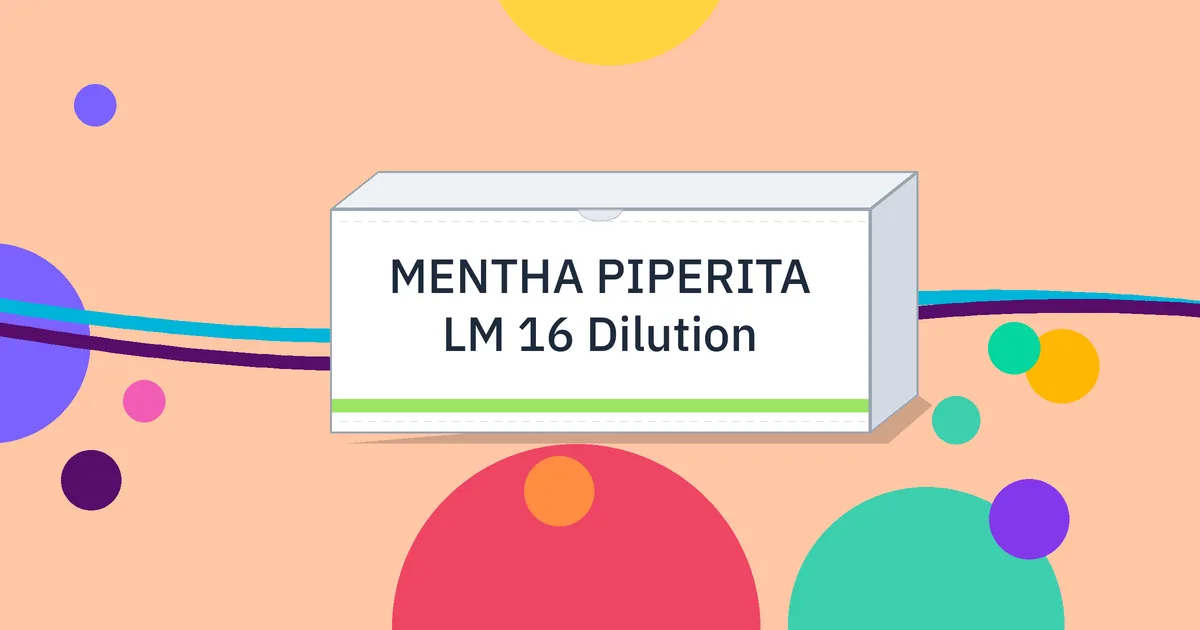 Symbolbild: Packung mit der Aufschrift MENTHA PIPERITA LM 16 Dilution (PZN 13604254) – Verfügbarkeit und Bezug in Apotheken in Frankfurt am Main