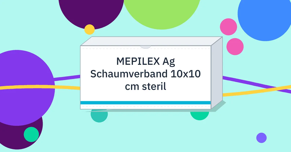 Symbolbild: Packung mit der Aufschrift MEPILEX Ag Schaumverband 10x10 cm steril (PZN 11230329) – Verfügbarkeit und Bezug in Apotheken in Frankfurt am Main