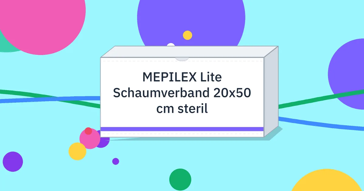 Symbolbild: Packung mit der Aufschrift MEPILEX Lite Schaumverband 20x50 cm steril (PZN 18052210) – Verfügbarkeit und Bezug in Apotheken in Frankfurt am Main