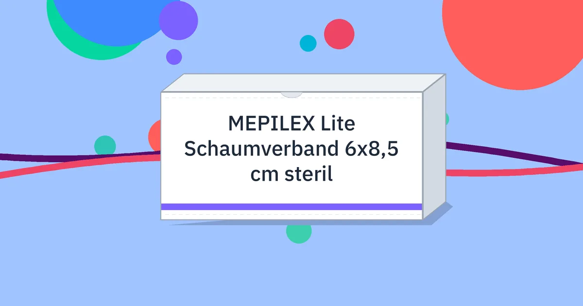 Symbolbild: Packung mit der Aufschrift MEPILEX Lite Schaumverband 6x8,5 cm steril (PZN 20543814) – Verfügbarkeit und Bezug in Apotheken in Frankfurt am Main