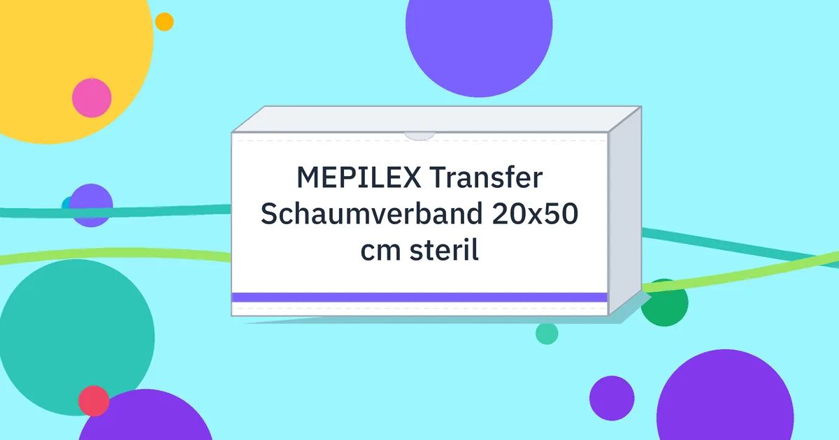 Symbolbild: Packung mit der Aufschrift MEPILEX Transfer Schaumverband 20x50 cm steril (PZN 19920714) – Verfügbarkeit und Bezug in Apotheken in Frankfurt am Main