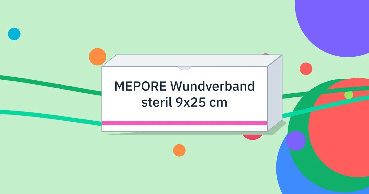 Symbolbild: Packung mit der Aufschrift MEPORE Wundverband steril 9x25 cm (PZN 03137432) – Verfügbarkeit und Bezug in Apotheken in Frankfurt am Main