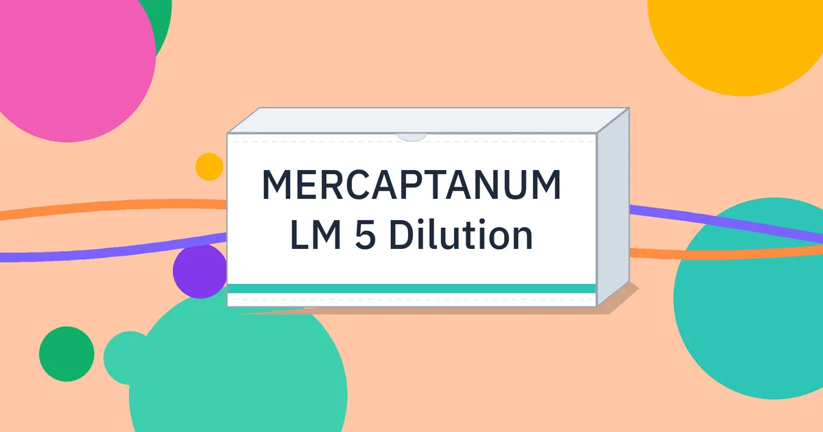 Symbolbild: Packung mit der Aufschrift MERCAPTANUM LM 5 Dilution (PZN 13605532) – Verfügbarkeit und Bezug in Apotheken in Frankfurt am Main