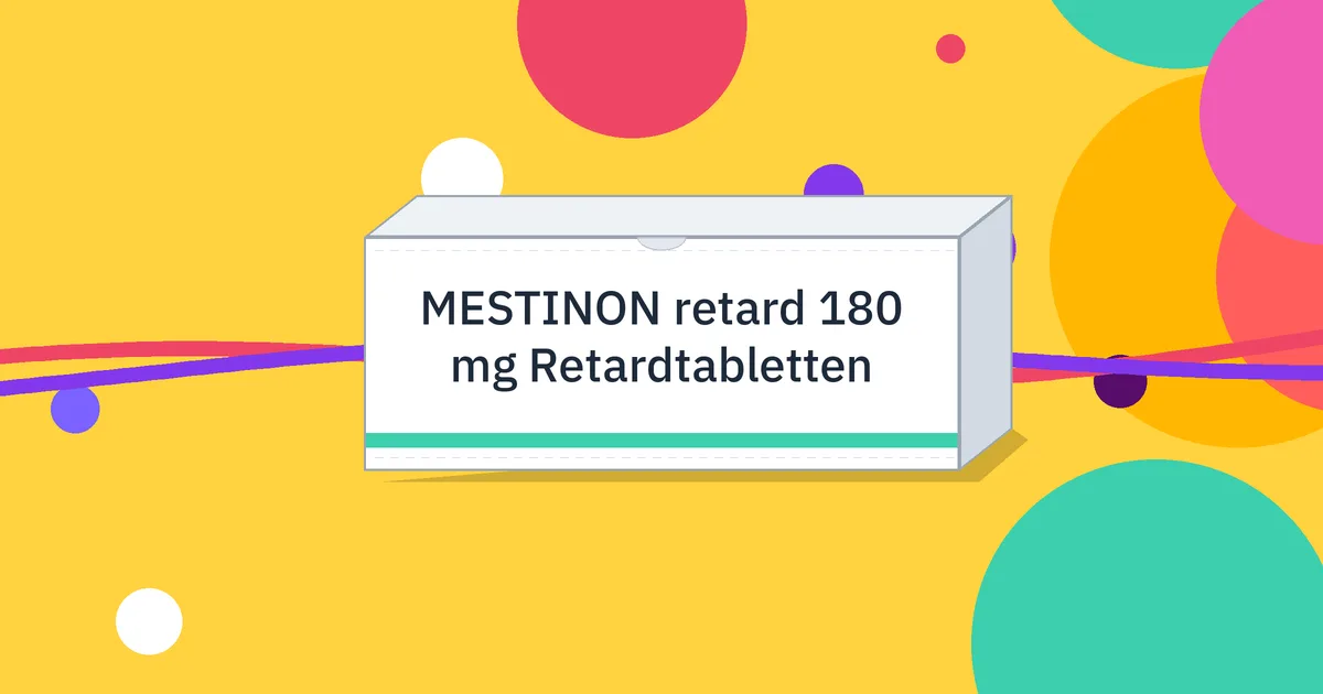 Symbolbild: Packung mit der Aufschrift MESTINON retard 180 mg Retardtabletten (PZN 12723927) – Verfügbarkeit und Bezug in Apotheken in Frankfurt am Main