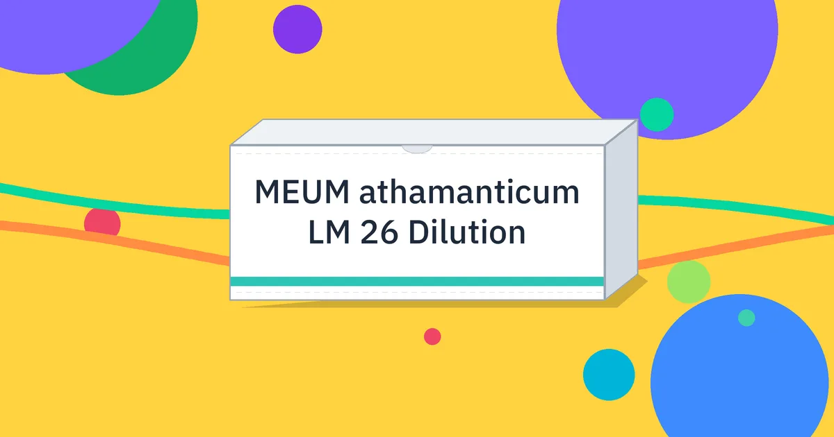 Symbolbild: Packung mit der Aufschrift MEUM athamanticum LM 26 Dilution (PZN 13607666) – Verfügbarkeit und Bezug in Apotheken in Frankfurt am Main