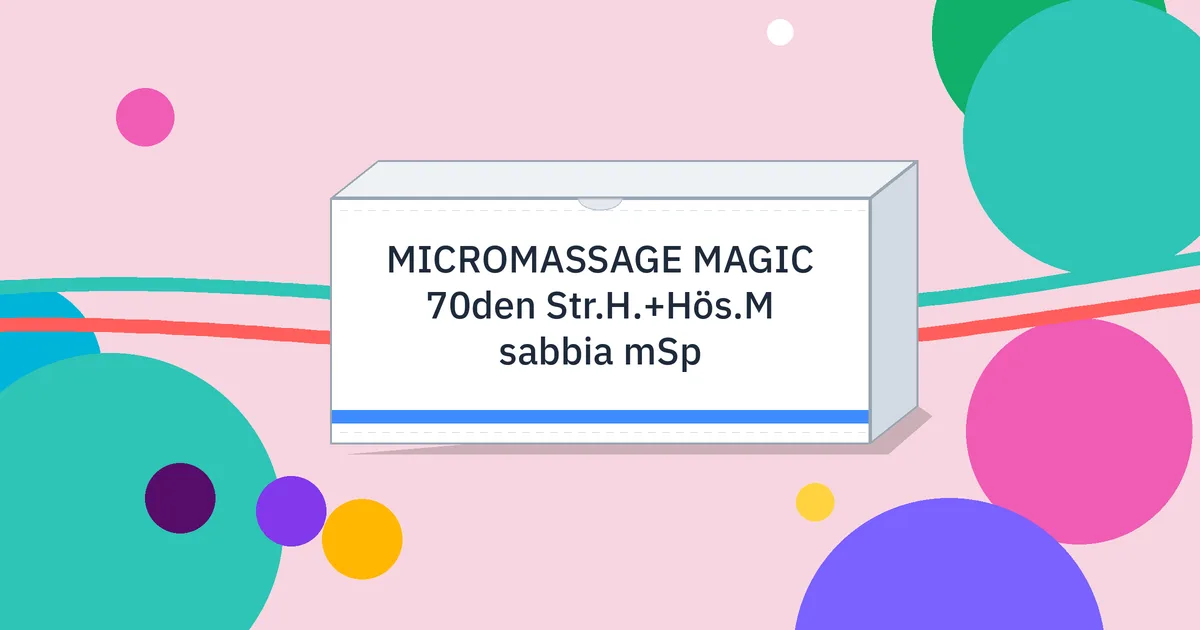 Symbolbild: Packung mit der Aufschrift MICROMASSAGE MAGIC 70den Str.H.+Hös.M sabbia mSp (PZN 00555844) – Verfügbarkeit und Bezug in Apotheken in Frankfurt am Main