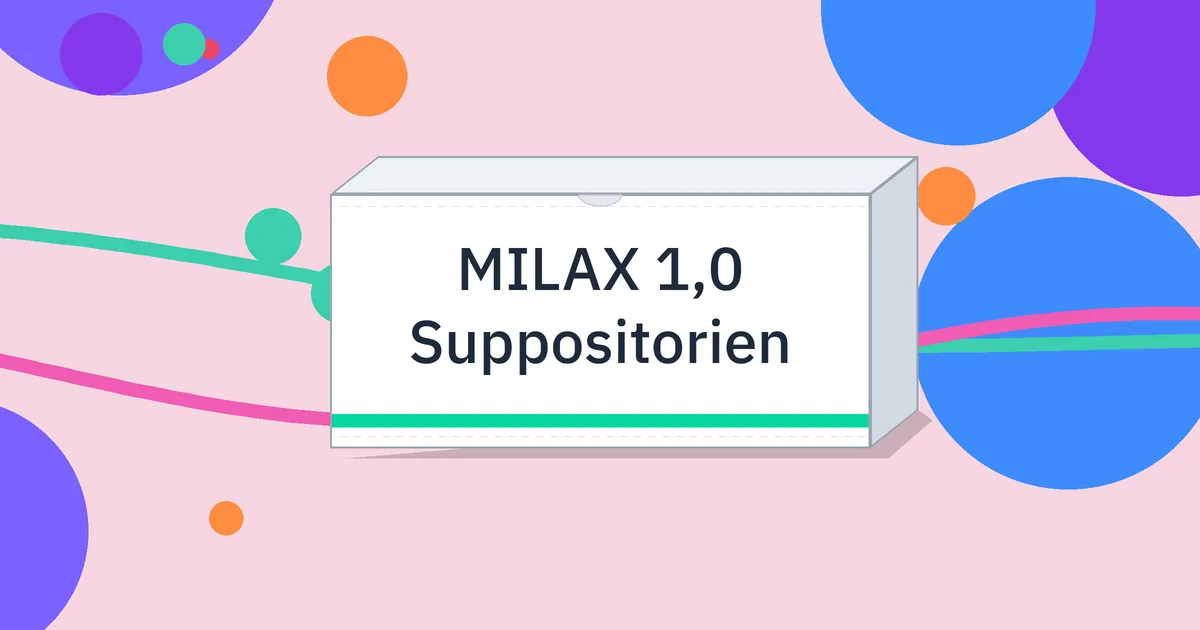 Symbolbild: Packung mit der Aufschrift MILAX 1,0 Suppositorien (PZN 04647595) – Verfügbarkeit und Bezug in Apotheken in Frankfurt am Main