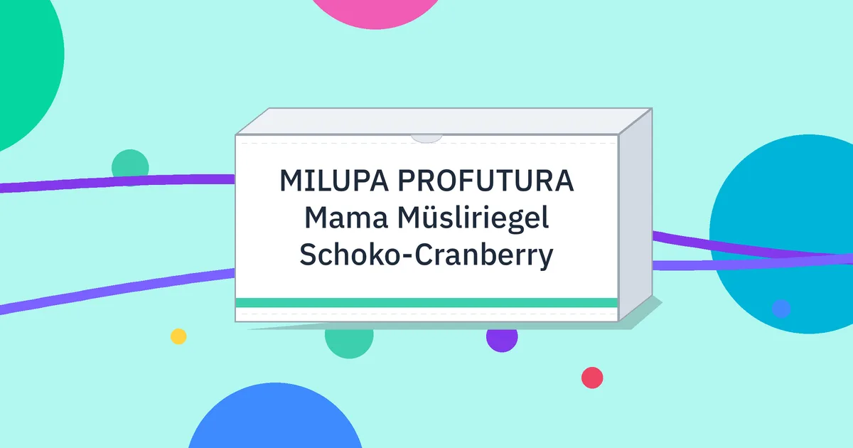 Symbolbild: Packung mit der Aufschrift MILUPA PROFUTURA Mama Müsliriegel Schoko-Cranberry (PZN 10974878) – Verfügbarkeit und Bezug in Apotheken in Frankfurt am Main