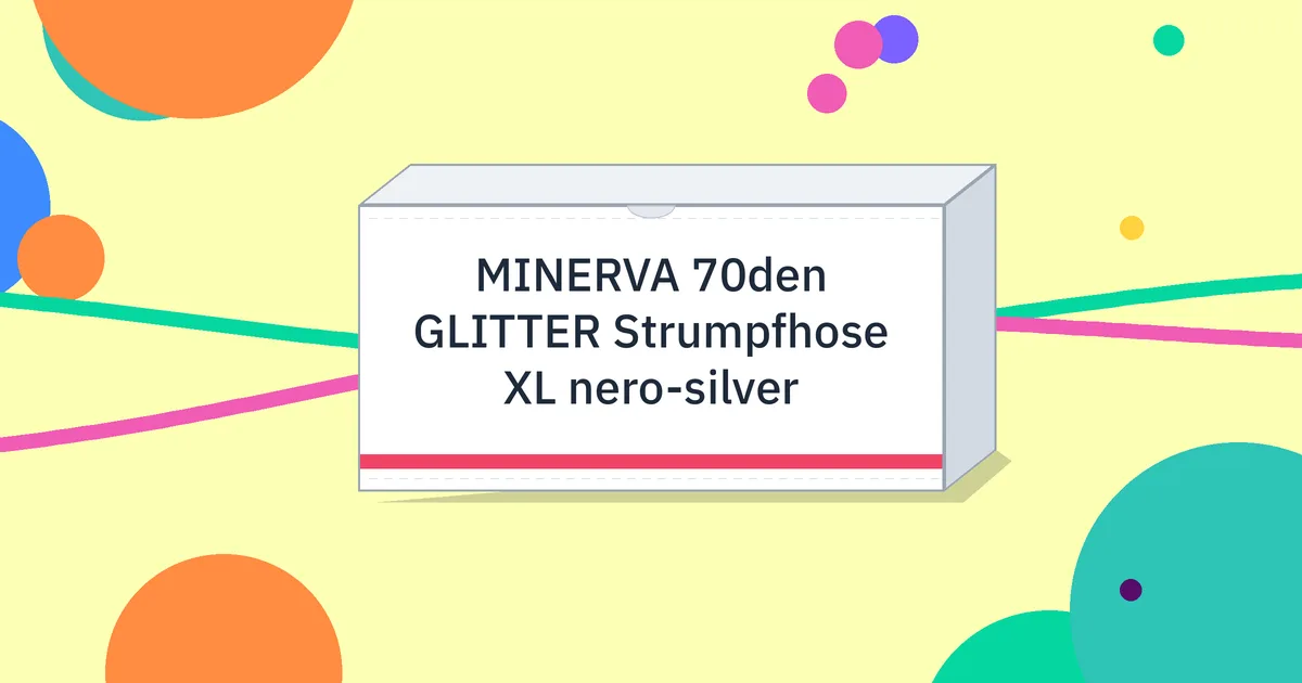 Symbolbild: Packung mit der Aufschrift MINERVA 70den GLITTER Strumpfhose XL nero-silver (PZN 16858771) – Verfügbarkeit und Bezug in Apotheken in Frankfurt am Main