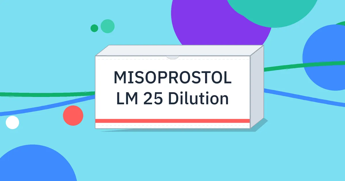 Symbolbild: Packung mit der Aufschrift MISOPROSTOL LM 25 Dilution (PZN 12956809) – Verfügbarkeit und Bezug in Apotheken in Frankfurt am Main