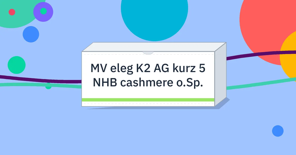 Symbolbild: Packung mit der Aufschrift MV eleg K2 AG kurz 5 NHB cashmere o.Sp. (PZN 15715816) – Verfügbarkeit und Bezug in Apotheken in Frankfurt am Main