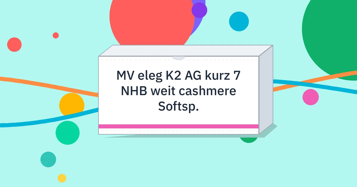 Symbolbild: Packung mit der Aufschrift MV eleg K2 AG kurz 7 NHB weit cashmere Softsp. (PZN 15714314) – Verfügbarkeit und Bezug in Apotheken in Frankfurt am Main