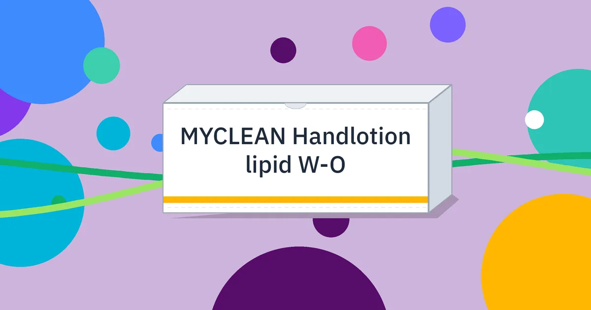 Symbolbild: Packung mit der Aufschrift MYCLEAN Handlotion lipid W-O (PZN 20632096) – Verfügbarkeit und Bezug in Apotheken in Frankfurt am Main