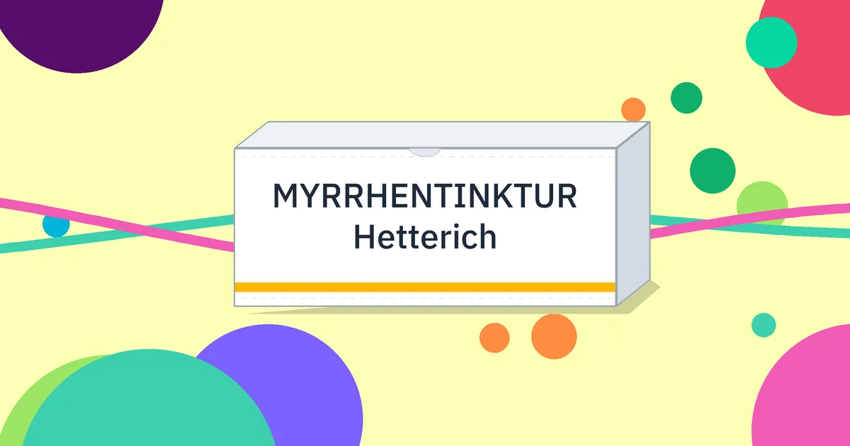 Symbolbild: Packung mit der Aufschrift MYRRHENTINKTUR Hetterich (PZN 03237665) – Verfügbarkeit und Bezug in Apotheken in Frankfurt am Main