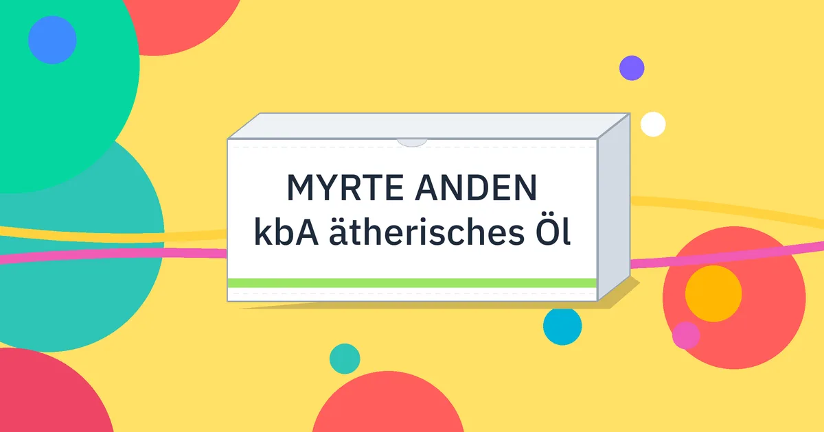 Symbolbild: Packung mit der Aufschrift MYRTE ANDEN kbA ätherisches Öl (PZN 00721024) – Verfügbarkeit und Bezug in Apotheken in Frankfurt am Main