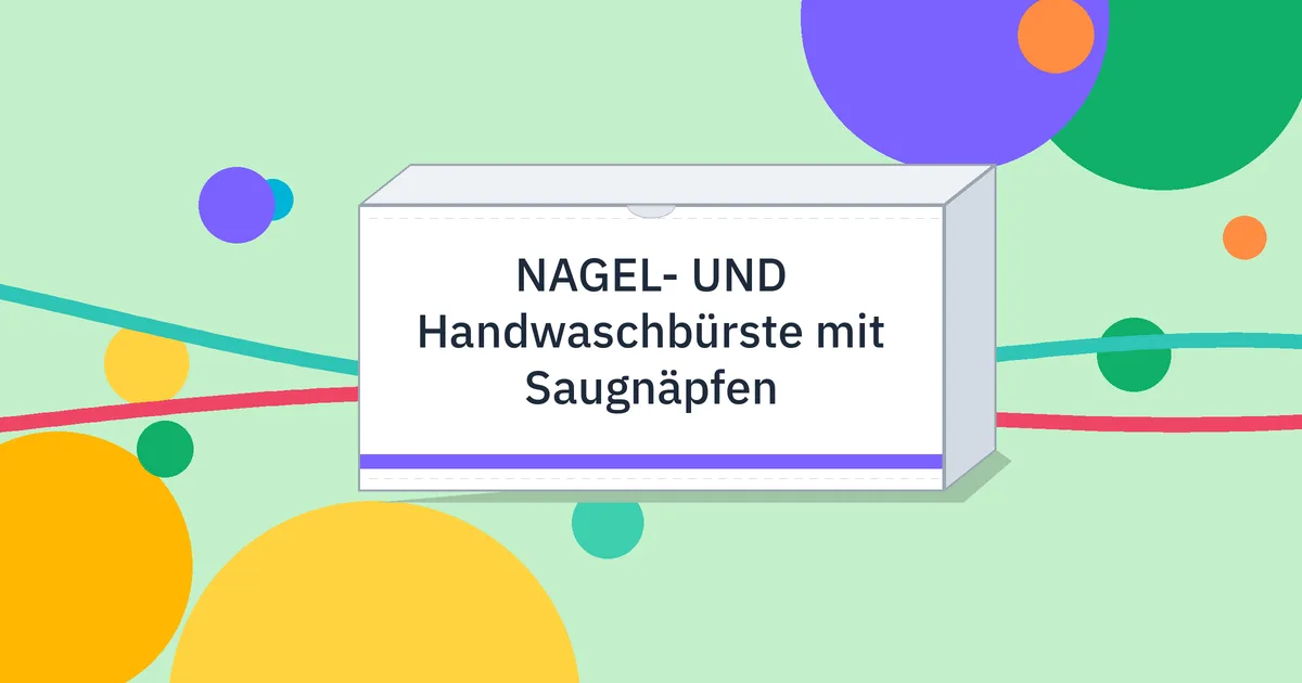 Symbolbild: Packung mit der Aufschrift NAGEL- UND Handwaschbürste mit Saugnäpfen (PZN 20193484) – Verfügbarkeit und Bezug in Apotheken in Frankfurt am Main